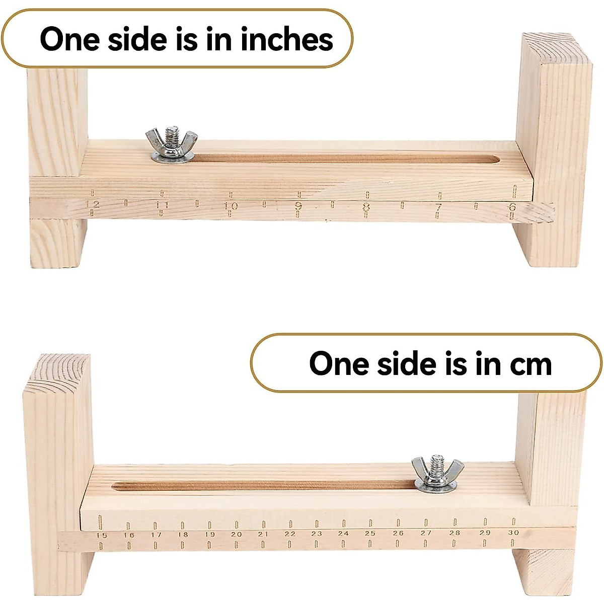 DENZIQ Wooden Bracelet Maker, Wooden Bracelet Jig Maker with 2 Clips, Adjustable Paracord Jig Bracelet Maker U Shape Wooden Frame Bracelet Jig Kit DIY Wristband Rope Knot Braided Fixing Tools