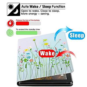 Pudazvi Case for Amazon Kindle Fire HD 8 Tablet Case,Fire HD 8 Plus Tablet Case(Fits Both 12th/10th Generation, 2022/2020 Release),Ultra Slim Multi-Angle Viewing Auto Wake/Sleep,Flower Grass 03