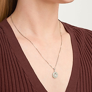 MORGAN & PAIGE Genuine Jade Good Fortune Necklace - 925 Sterling Silver Good Luck Necklace For Women With Chinese Fu Symbol Circle Pendant - 18 inches