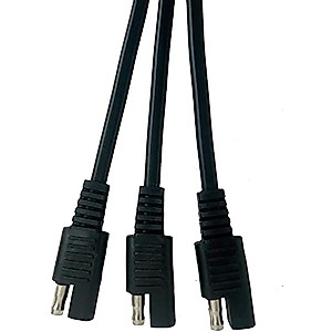 Sunway Solar Panel Connectors,Extension Cable Connect 3 Solar Panels to 12V Battery with Two SAE Polarity Reverse Adapters for 12Volt Solar Charger,Solar Maintainer and Solar Charging Kits