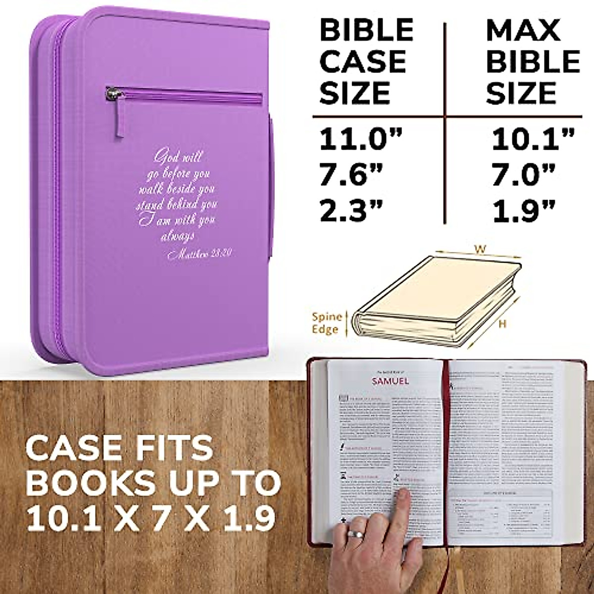 Set of 2 Bible Cover Cases for Men and Women Large & Medium Sizes by DEHITE