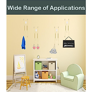 UVAPEK 10 Pack Plate Hangers for Wall, 4 Inch Heavy Duty Stainless Steel Decorative Invisible Wire Wall Plate Hangers with 10Pack Wall Hooks,Compatible 4 to 5 Inch for Antique Plates and Arts, Gold