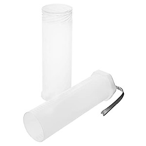 QWORK Extendable Plastic Brush Case Paint Brush Holder, 2 Pack Clear Long Brushes Tube Storage Pencil Pen Holder Container Drawing Tools