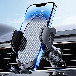 Miracase Phone Holders for Your Car with Newest Metal Hook Clip, Air Vent Cell Phone Car Mount, Universal Automobile Cradle Fit for iPhone Android and All Smartphones, Dark Black