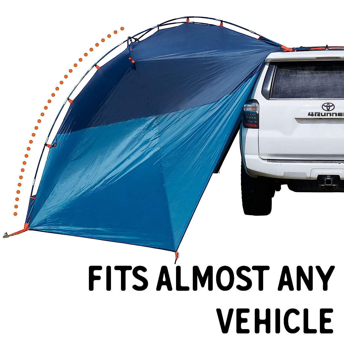 Kelty Backroads Shelter Universal Mounted Car Camping Shelter with Zippered Entry, Sturdy Frame, Protection from Elements, UV, Stuff Duffel Included