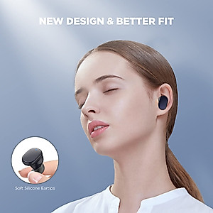 HTC True Wireless Earbuds 7 Bluetooth 5.3, in-Ear Headphones Noise Cancelling 10mm Driver with Deep Bass for Gaming, Working -40ms Ultra Low Latency/22H Playtime/Game Modes/Built-in Mic-Black