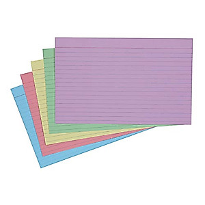 Amazon Basics Ruled Color Index Cards, 5" x 8", 300 Cards