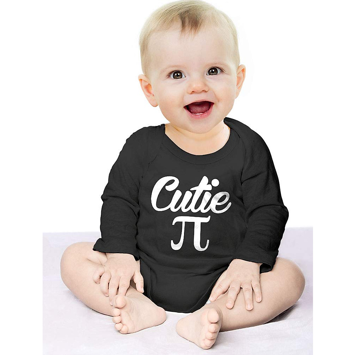 Cutie Pi Symbol Outfit Infant One Piece Pi day Funny Baby Long Sleeve Bodysuit 12M Red