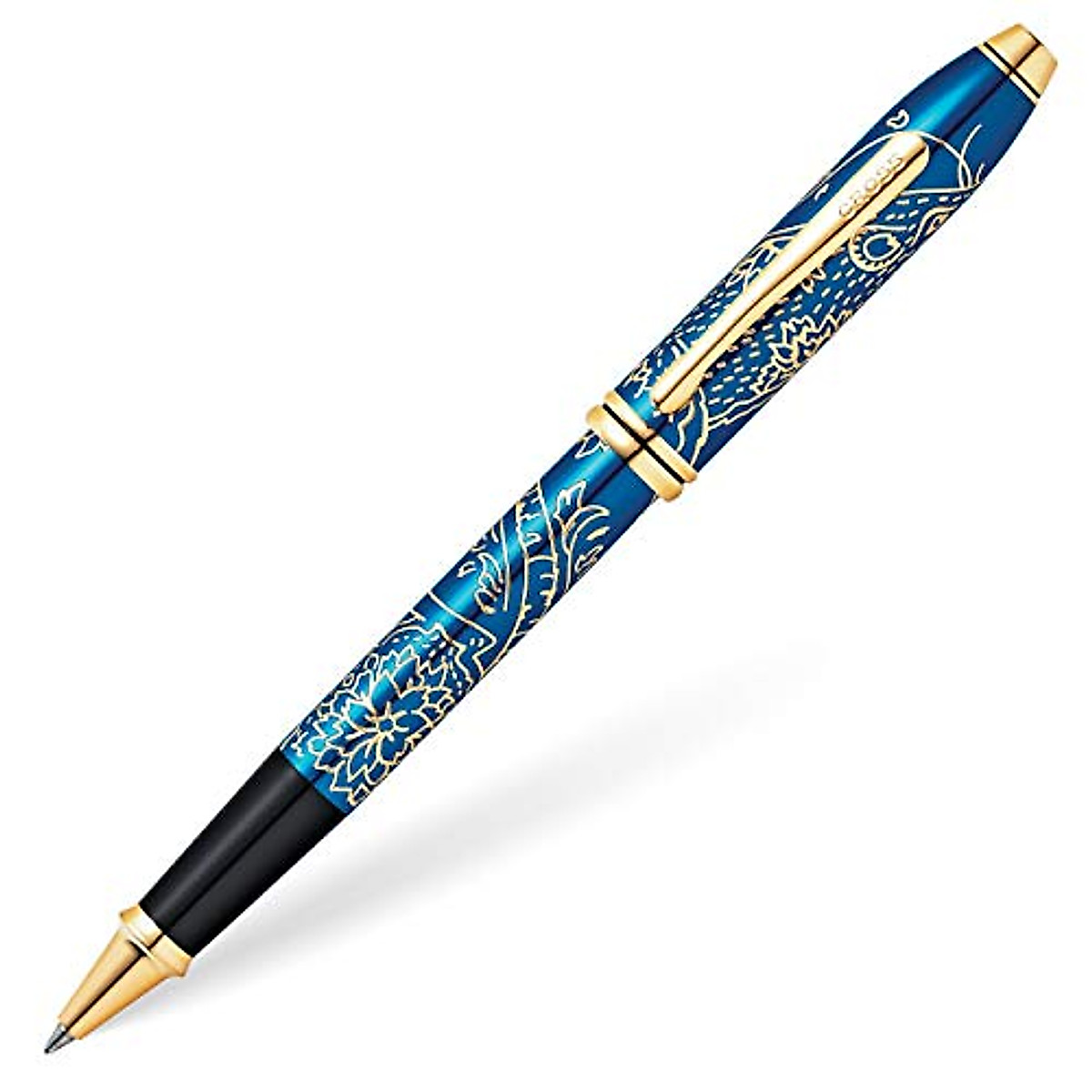 Cross Townsend 2020 Year of the Rat Special Edition Translucent Blue Lacquer w/ 23KT Gold Plated Inlays and Appointments Rollerball Pen