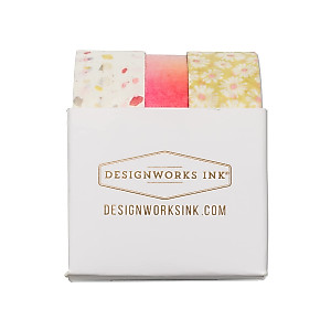 DesignWorks Ink Funky Washi Tape Set - Wide Terrazzo Decorative, Multicolored Ombre Rainbow Washi Tape, and Daisy Floral Decorative Masking Tape for Scrapbooking, Journals and Planner (DWASH-2023)