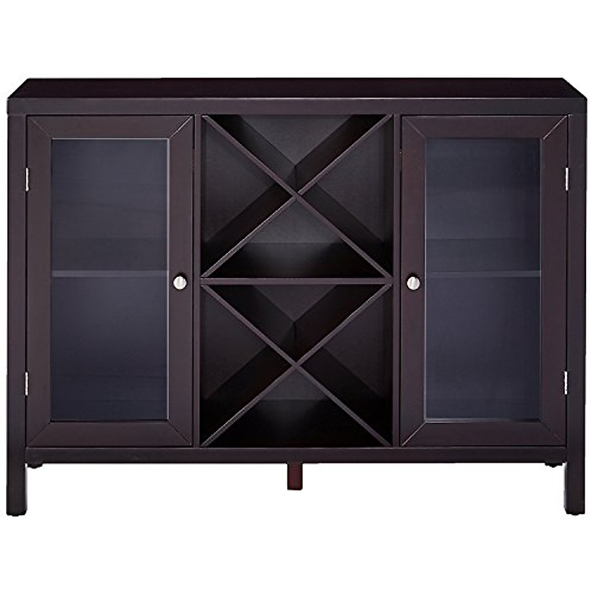 Kings Brand Furniture Wine Rack Bar Cabinet, Kitchen Sideboard and Buffet Table with Storage for Dining, Living Room, Espresso
