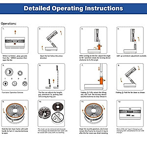 Portable Oscillating Standing Fan with Remote Control Light, Rechargeable Fan Small Desk Fan with Misting Timer 4 Speeds 7200mAh Folding Quiet USB Fan Personal Floor Fan Pedestal Fans for Home Bedroom