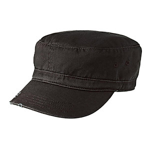 Joe's USA Ladies Military Style Distressed Enzyme Washed Cotton Twill Cap-Black