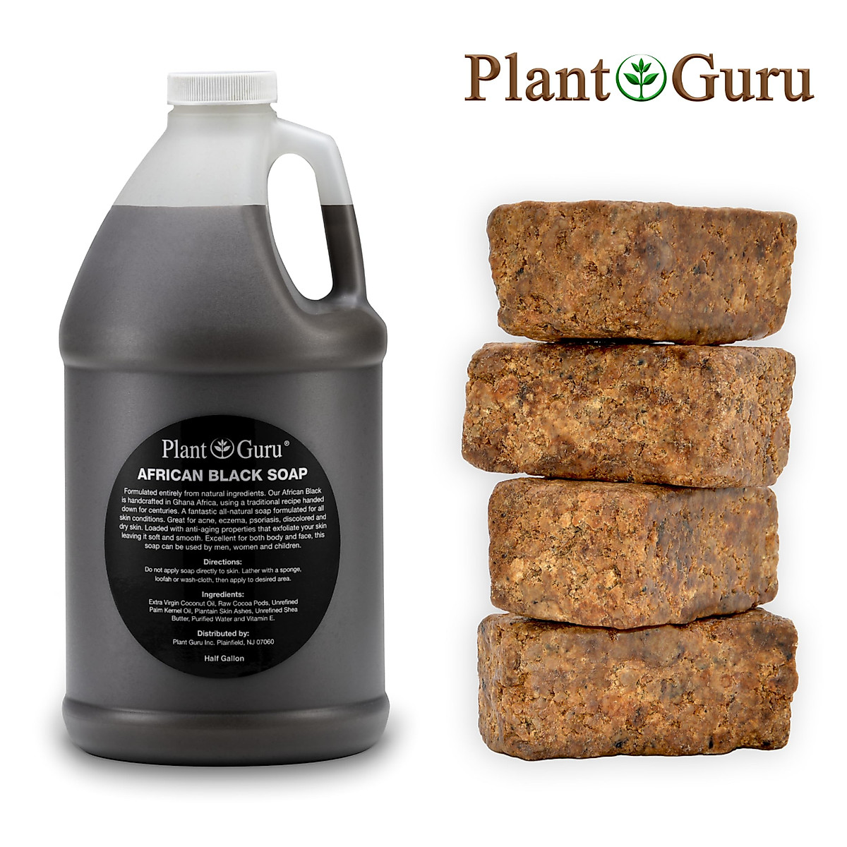 African Black Soap Liquid Half Gallon - 100% Raw Pure Natural From Ghana, Acne Treatment, Aids Against Eczema & Psoriasis, Dry Skin, Scar and Dark spot Removal, Pimples and Blackhead, Face & Body Wash