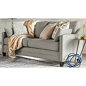 Serta Carmina 75 Contemporary Upholstered Living Room Sofa, Modern Couch for Two or Three, High Plush Seat Cushions and Back Pillows, Easy Assembly, Rhine Gray