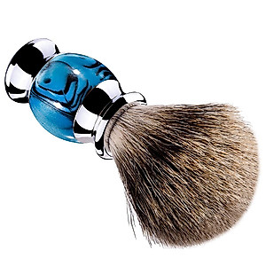 Grandslam Finest Badger Shaving Brush with Resin Handle- Engineered for the Best Shave of Your Life (Blue)