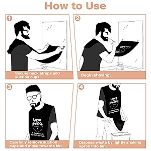 LONGESISM Beard Bib Shaving Apron, Mens Gift for Husband Dad, Stocking Stuffers Christmas Birthday Gifts for Men Boyfriend Him (Love)
