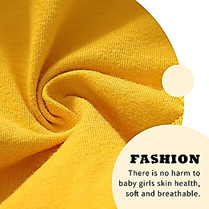 Newborn Infant Baby Girls Floral Dress Flutter Lace Sleeve Skirts Ruffle Dresses Fall Outfits (Yellow # Sunflower B, 3-6 Months)