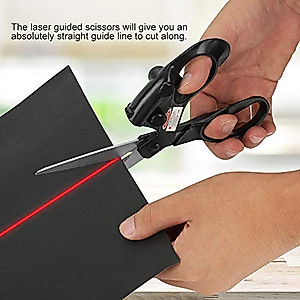 Eatbuy Guided Scissors - Pro Sewing Laser Guided Scissors Fabric Scissors, Cut Straight Fast Fabrics Paper Crafts Art, for Fabrics, Paper, Crafts Cutting