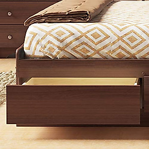 Prepac Mate's Queen 6-Drawer Minimalist Platform Storage Bed, Contemporary Queen Bed with Drawers 81.5" L x 63" W x 18.75" H, Cherry, CBQ-6200-3K