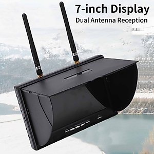 FPV Monitor, 800x480 5.8GHz 40Channels 7Inch LCD Screen Monitor/Display Dual Receiver Monitor for FPV Drone Quadcopter Automatic Antenna Switching