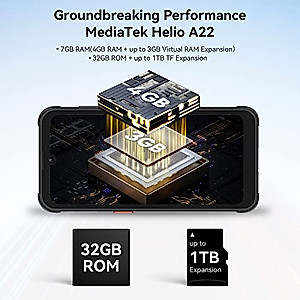 Blackview Rugged Smartphone Unlocked, 2023 BV5200 Dual SIM Unlocked Phones, 7GB+32GB/1TB Expand, IP68/IP69K Waterproof, Android 12, 5180mAh Battery, 6.1" HD+13MP Camera, NFC, Glove Mode, Face Unlock