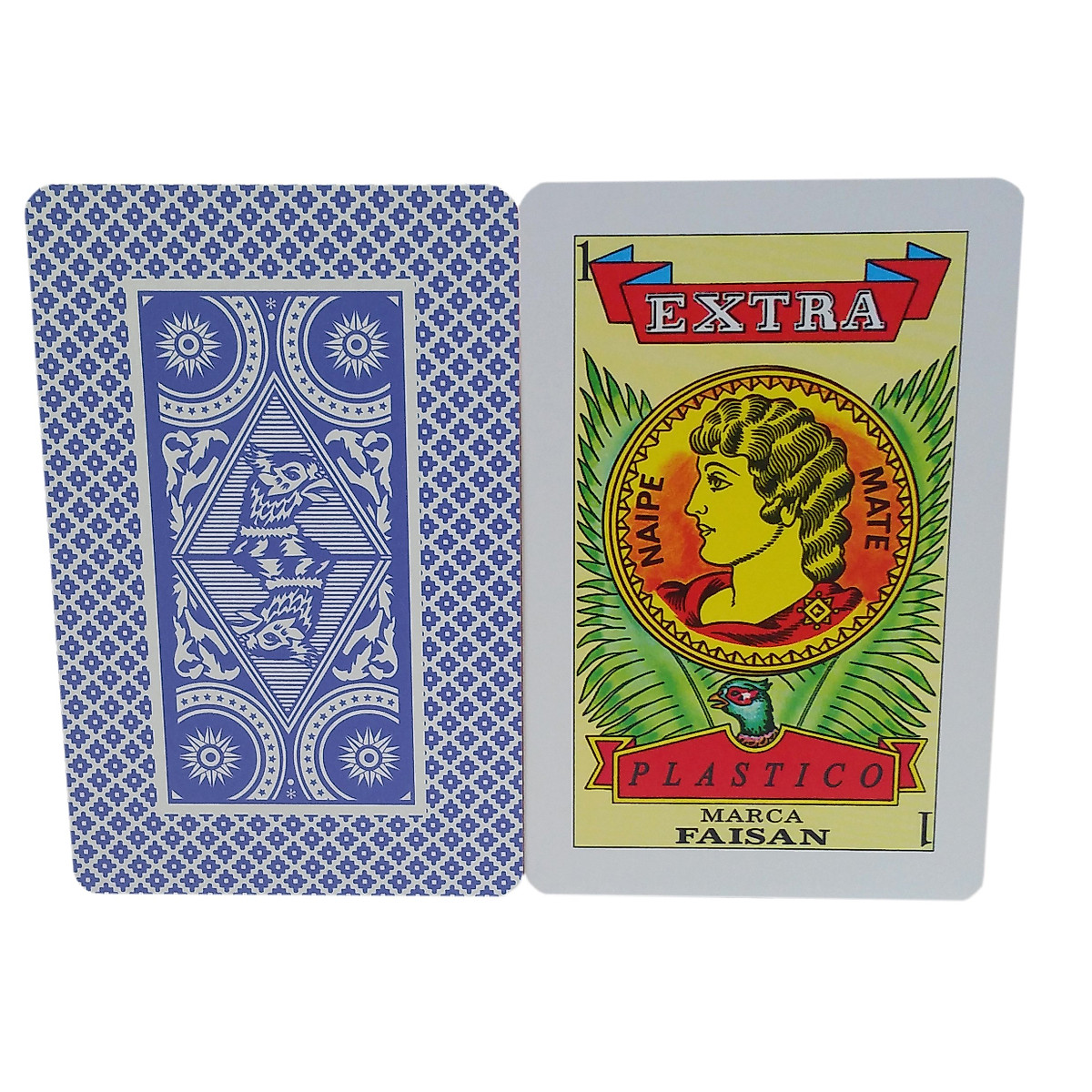 Mexican Playing Cards Naipe Spanish Style Faisan Extra Blue Color, Color Azul