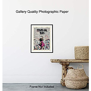 Motivational Graffiti Dictionary Art for Room Decorations, Home, Apartment or Office Decor - Upcycled Wall Art Poster Print Photo - Unique Modern Street Art and Gift for Women Entrepreneurs