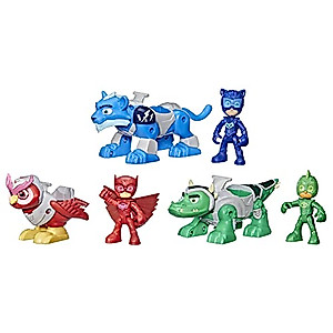 PJ Masks Animal Power Hero Animal Trio Playset, with 3 Toy Cars and Action Figures, Preschool Toys, Superhero Toys for 3 Year Old Boys and Girls and Up