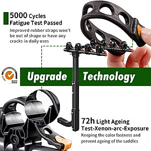 GUDE 4 Bike Rack Hitch Mount Rack, Heavy Duty Alloy Steel Bicycle Carrier with 2'' Hitch Receiver, Double Folding Arms Bicycle Carrier for Car SUV Truck, Black