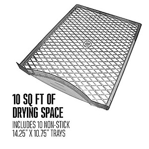 Weston Food Dehydrator Machine for Beef Jerky, Fruit Leather, Herbs, Dog Treats, Vegetables, Meats, BPA Free, Slide Out Drying Racks (75-0201-W), 10 Tray, Ultra Quiet Fan