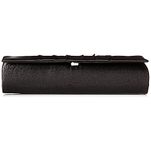 Damara Womens Satin Pleated Clutch Bag Wedding Bridal Prom Evening Handbag,Black, Large