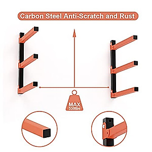 TORACK Lumber Storage Metal Rack, Wood Rack Organizer, 3-Level Wall Mount, Wood Storage System, Durable Sheet Screws, Workshop Rack(2PCAK)
