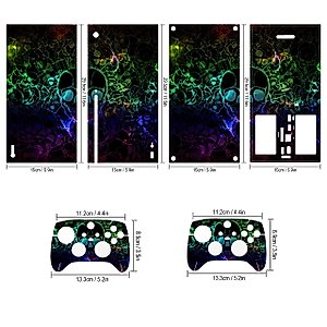 MODUCQY Skull X-Box Series X Skins Set，Cool Horror Stickers Protector Wrap Cover Protective Faceplate Full Set Compatible with X-Box Series X Console and Controller Skins