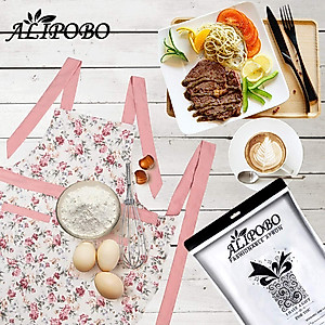 ALIPOBO Lovely Apron for Women, Lady’ s Cotton Apron with Adjustable Neck Strap, 2 Pockets and 41.5” Long Ties, Cute Apron for Kitchen Cooking, Home Baking - 30” x 27” - 1 Pcs