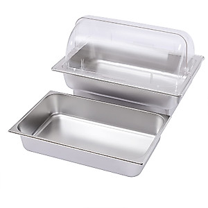 DNYSYSJ Electric Chafing Dish, 14L/14Q Commercial Chafing Dish Buffet Set Food Warmer Chafers and Buffet Warmers Chaffing Server Set for Dining Parties Wedding, Stainless Steel+PC (14L, 1 Tray)