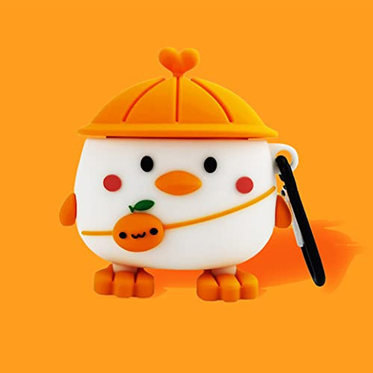 MOLOVA Case for Airpods 1&2 Case, Silicone 3D Cute Funny Cool Cartoon Skin Character Kawaii Fashion Stylish Airpods Design Cover with Keychain for Kids Girls Teens Boys (Lovely Duck Shape)