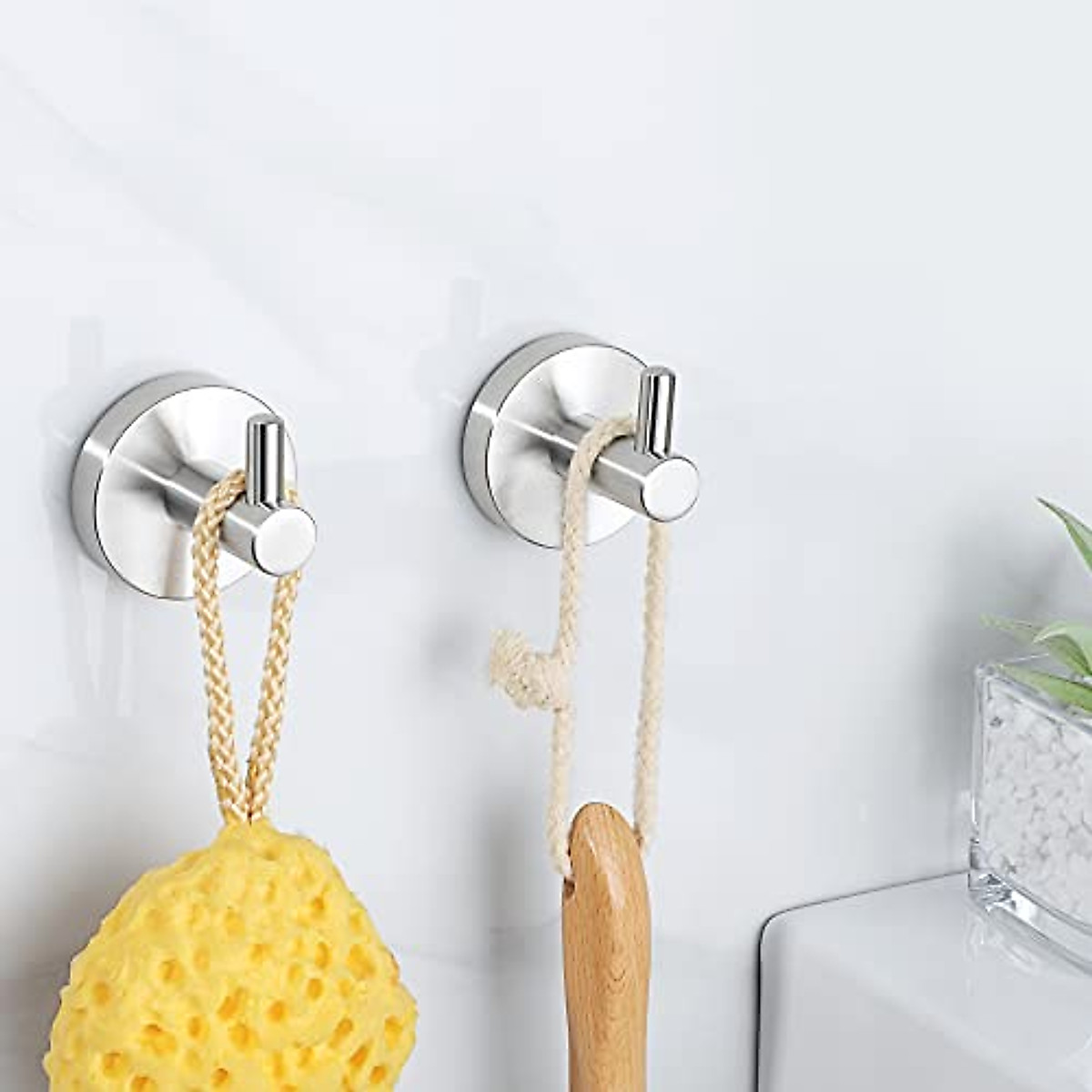 Alise Towel Hook Bathroom Single Robe Hooks Wall Mount Clothes Hook for Bedroom Kitchen Cloakroom Door Back Cabinet,GDL3903LS-4P SUS304 Stainless Steel Brushed Nickel Pack of 4