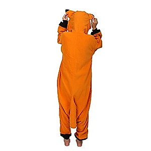 WOTOGOLD Animal Cosplay Costume Fox Unisex Adult Pajamas Dark ,Large,Dark Yellow Fox