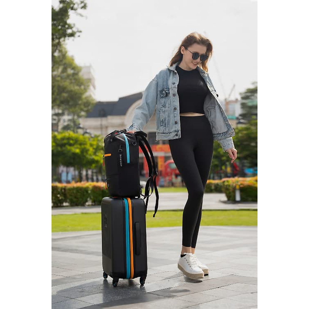 Sherpani Meridian, 22 Inch Expandable Hardshell Carry-On, Lightweight 22" Rolling Hardside Travel Luggage for Women, Stylish & Durable Suitcase (Chromatic)