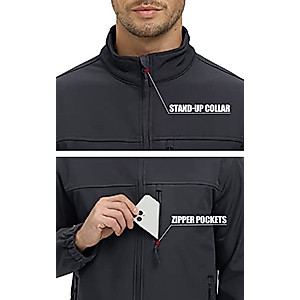 MAGCOMSEN Hiking Jacket Men Lightweight Winter Jackets for Men Waterproof Soft Shell Mens Jacket Hunting Jacket for Men Work Jacket