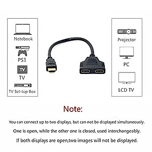 chenyang CY HDMI to Dual HDMI Female Y Splitter Switch Extension Adapter Cable with Micro & Mini HDMI Adapter