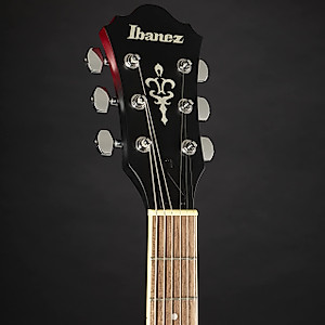 Ibanez Artcore 6 String Semi-Hollow-Body Electric Guitar, Right, Sunburst Red Flat, Full (AM53SRF)