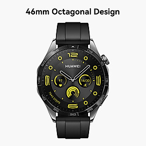 HUAWEI Watch GT 4 B19F 46mm Bluetooth Smartwatch 1.43" AMOLED Screen Fluoroelastomer Strap - Black