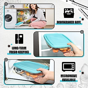 Qinyoung 18 Pcs 33 Oz/ 4 Cups Plastic Food Storage Containers with Lids Portion Box Sets with Cover Stackable Plastic Containers with Lids Microwave Freezer Dishwasher Safe(Blue)