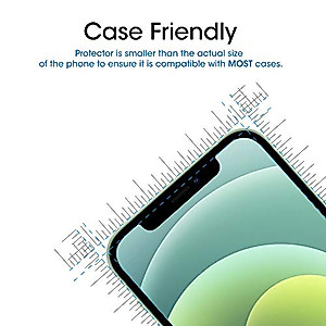 amFilm Glass Screen Protector Compatible for iPhone 12, iPhone 12 Pro Display with Easy Installation Tray, Glass, 3 Pack