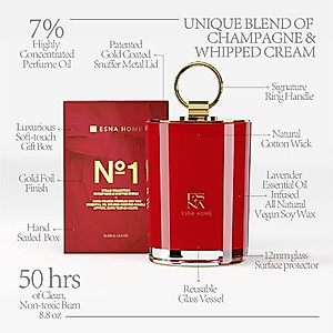 ESNA HOME Aromatherapy Scented Candles | Lavender Essential Oil | 50 Hours Burn Soy White Candles | Celebrate Mom Self Care Present for Mom | Unique Present Room Decor Candle for Home Scented