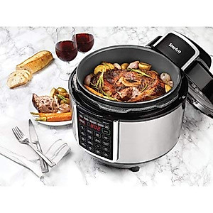 Starfrit 024600-002-0000 8-Liter Electric Pressure Cooker, Black/Silver, 11.7" x 12" x 12"