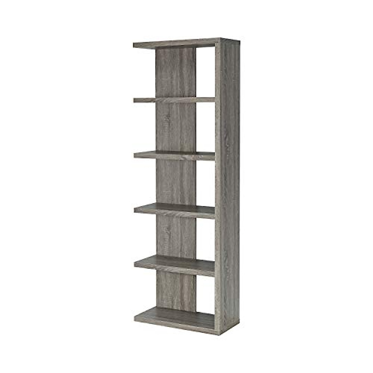 Coaster Home Furnishings 5-Tier Semi-Backless Bookcase Weathered Grey, 11.5"" d x 23.5"" w x 70.75"" h (800553)