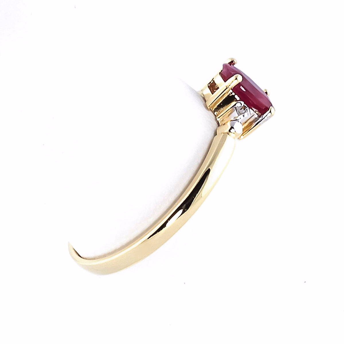 Galaxy Gold GG 14K Solid Yellow Gold Ring 0.71 ct Diamond Ruby